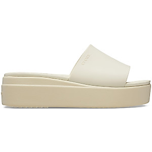 Crocs Women's Brooklyn Platform Slides Sandal, Bone, Numeric_10