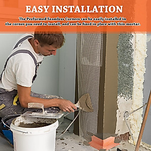 6 Pcs Waterproofing Seal Kit, 4 Inside Waterproofing Membrane and 2 Pcs Outside Waterproofing Corner Polyethylene Shower Corner Seamless Membrane Corner for Bathroom Bathtub Walls and Surrounds