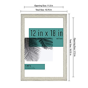 MCS Studio Gallery 12x18 Picture Frame Gray Woodgrain, Rectangle Photo Frame for Photos, Posters & Art Prints (2-Pack)