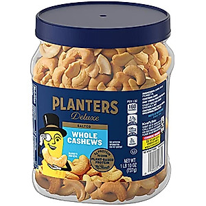PLANTERS Fancy Whole Cashews with Sea Salt, 26 oz. Resealable Jar - Made with Simple Ingredients - Good Source of Vitamins and Minerals - Kosher (Packaging May Vary)