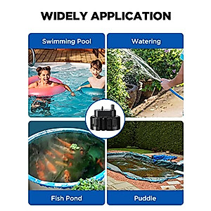 850GPH Ultra-quiet Water Pump, 75W Small Submersible Water Pump, Pool Cover Pump, Sump Pump for Pool Drainage With 16ft Drainage Hose, Upgraded 25ft Thicker Power Cable and 3 Detachable Adapters