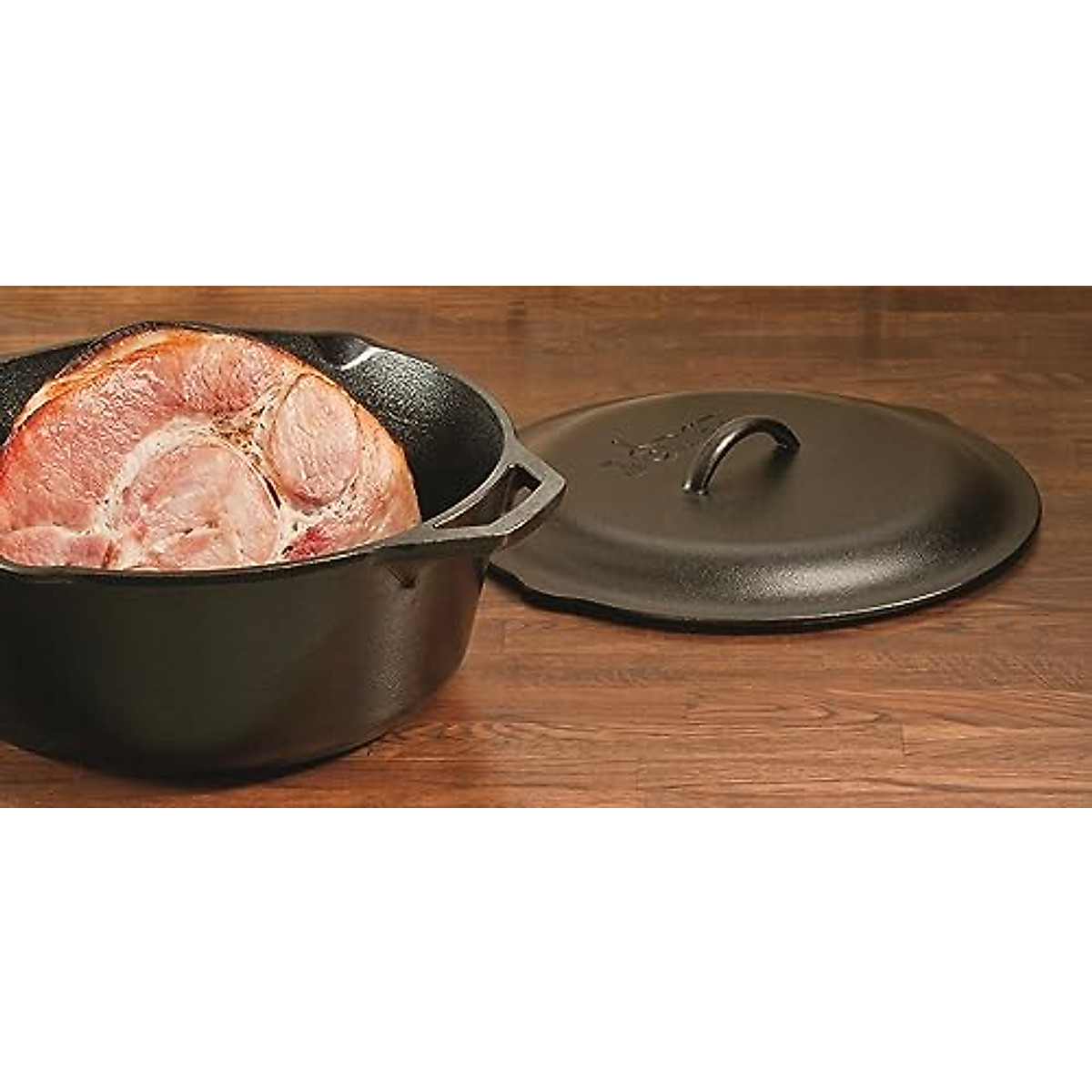 Lodge Cast Iron Serving Pot Dutch Oven with Dual Handles, Pre-Seasoned, 7-Quart,Black