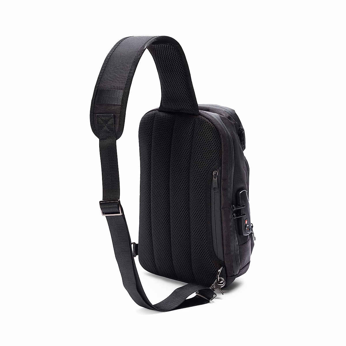 Erozul Equinox Sling Backpack Anti Theft Combination Lock Chest Shoulder Bag Waterproof Crossbody Casual Daypack (Black)