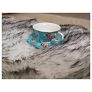Round Carpet for Bedrooms Rugs,Living ,Kids Rooms,Sofa.LAMBZY 'Maya Collection' Silky Shaggy Rug,Faux Sheepskin,Soft Touch Fur ,Fluffy Area Rugs,Silky Plush,Hypoallergenic (9’6"(D290cm), White/Black)