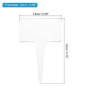 PATIKIL Acrylic Plant Tag, 6 Pack Reusable Rectangle Garden Herb Name Label for Outdoor Patio Flower Grass Bonsai Potting, Transparent