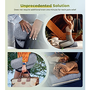 6-IN-1 Adjustable Cervical Neck Pillows for Pain Relief Sleeping, Memory Foam Bolster Pillows with Detachable Pad, Neck Support Pillow for Body Lumbar Knee Leg Back Orthopedic Neck Roll (Grey)