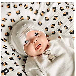 CHUNGEL Cotton Baby Muslin Tassles 40"x 47", Baby Receiving Blanket with Fringe, Boho Muslin Swaddle Blanket with Fringe