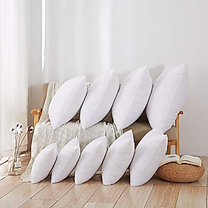 Acanva Throw Inserts Couch Stuffer Pillows Hypoallergenic Square Form Washable Cushion Filler, 2 Count (Pack of 1), White