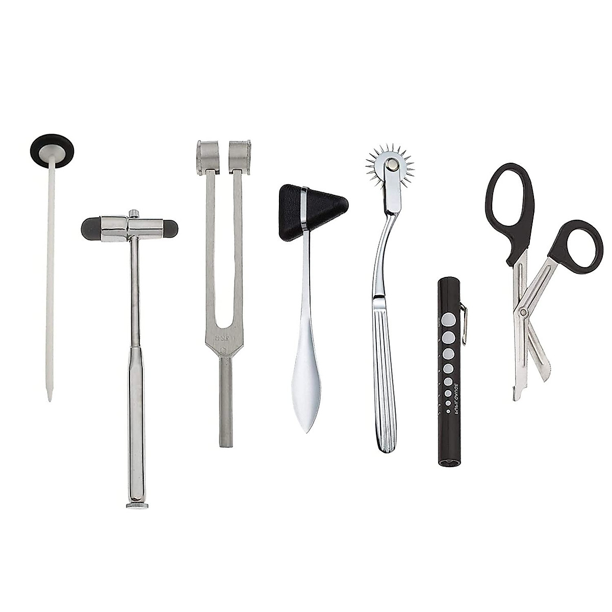 7 pcs Neurological Percussion Set, Reflex Taylor Buck Hammer Pinwheel Diagnostic Kit for Nurses, EMS, Medical Students, Clinical