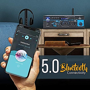 Pyle Home Home Audio Bluetooth Power Amplifier System - 2X40W Mini Dual Channel Mixer Sound Stereo Receiver Box w/ RCA, USB, AUX, Headphone, Mic Input, Theater, Home Entertainment, Studio Use-PTAU23