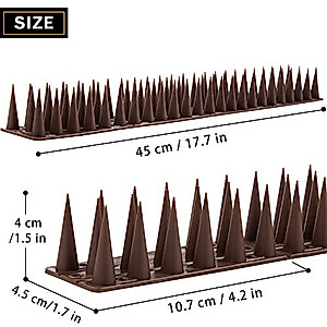 EcoGrowth Bird Spike for Small Birds and Cat, Pigeon Spike for Outside, Critters Fence Spike for Fence, Wall, Roof, Railing - 24 Pack [35.4FT]