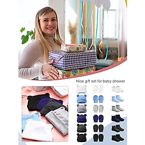 Geyoga Newborn Baby Hat Bear Ears Mittens and Socks Set for 0-6 Month(Multicolor,6 Set)