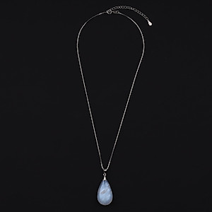 COAI 925 Sterling Silver Teardrop Birthstone Moonstone Crystal Necklace