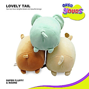 Onsoyours Plush Toys Set, 3Pcs Stuffed Animals with Elephant, Deer and Hamster, Creative Decoration Cuddly Plush Pillows 9" for Kids Girls Boys (Elephant/Deer/Hamster)