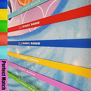 FRYPLS Beach Towel Bands,Durable UV-Resistant Silicone Towel Holder Clips Accessories for Summer Vacation,Suitable for Most Size of Chairs,Not Easy to Break(6 Pack)