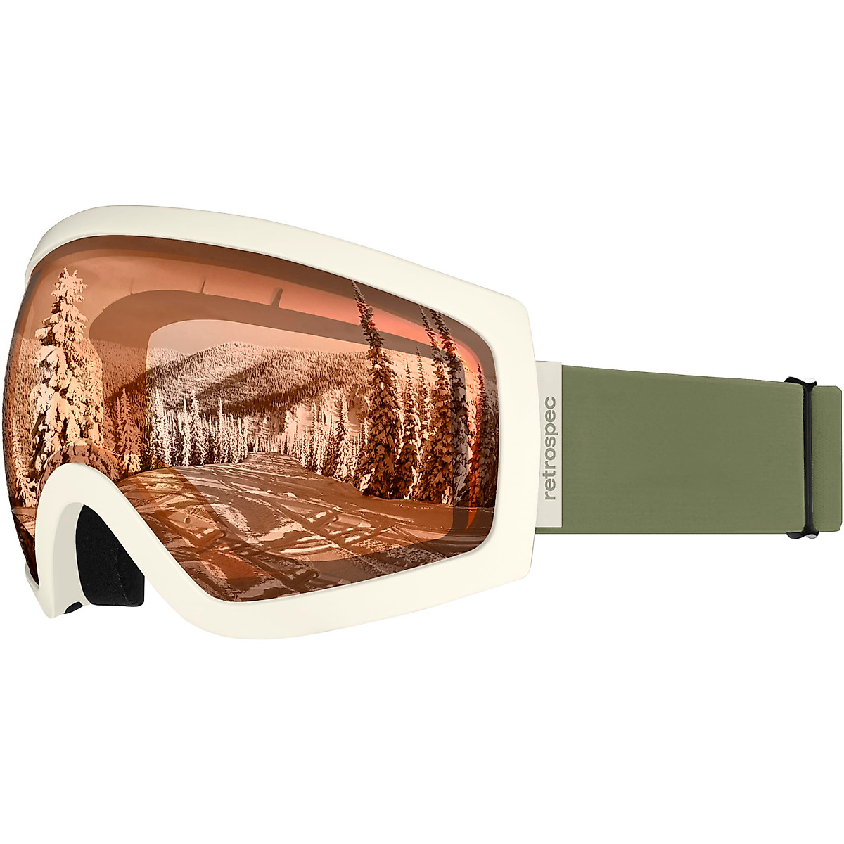 Retrospec Traverse Ski Goggles for Men and Women UV Protection, Over Glasses Anti-Fog, Scratch Resistant Snow Goggles for Skiing and Snowboarding