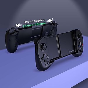 ShanWan Bluetooth Mobile Game Controller for Steam, Fortnite, Apex, Diablo Immortal, Call of Duty, Mobile & More (for iPhone&Android, Black1)