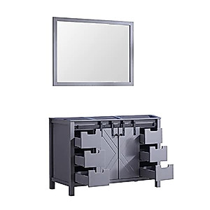 Lexora Home Marsyas 48" Single Vanity with Mirror in Dark Gray