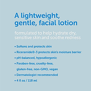 Ceramedx – Soothing Facial Lotion | Natural Ceramide Lotion for Dry, Sensitive Skin | Cruelty Free, Vegan & Fragrance Free | 4 fl oz