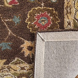 SAFAVIEH Anatolia Collection Area Rug - 9' x 12', Brown & Gold, Handmade Traditional Oriental Wool, Ideal for High Traffic Areas in Living Room, Bedroom (AN562A)