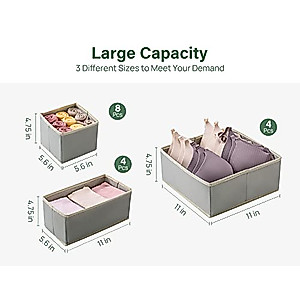 Kootek 16 Pack Drawer Organizers for Clothing, Dresser Drawer Organizer Clothes Fabric Foldable Dividers, Cabinet Closet Organizers and Storage Boxes for Clothes, Underwear, Bras, Lingerie, Socks