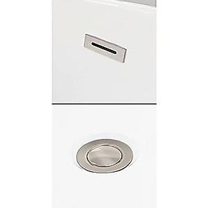 Soho 68 inch Freestanding Bathtub in White with Floor Mounted Faucet, Drain and Overflow Trim in Brushed Nickel