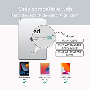 S-Tech 10.2 Case for Apple iPad 9th Generation 2021 / iPad 8th Generation 2020 / iPad 7th Generation 2019 - Leather Card Holder Wallet Magnetic Smart Cover Auto Sleep/Wake Stand with Pencil Holder