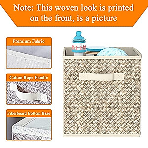 Wisdom Star 6 Pack Fabric Storage Cubes with Handle, Foldable 11 Inch Cube Storage Bins, Storage Baskets for Shelves, Storage Boxes for Organizing Closet Bins