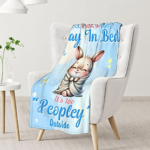 Bunny Blanket for Girls - 50 x 60 Inches Cute Rabbit Blankets for Girls & Boys - Pink Soft Fuzzy Animals Throw for for Bunny Lovers