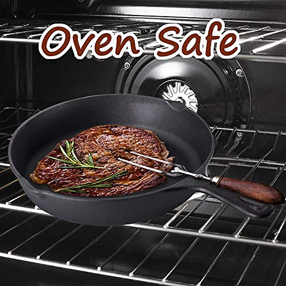 Cast Iron Skillet Pan Set of 3 | Pre-seasoned 6, 8, 10 Inch Non-Stick Coated Pots for Frying, Cooking, Baking, Broiling | Oven-safe, Use On Induction, Electric, Gas Cooktop Prime Holiday Gift Idea