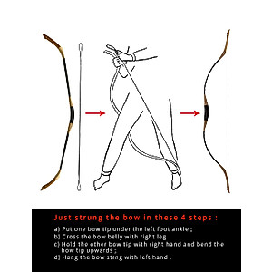 Hungarian Style Handmade Longbow Flagella Recurve Horsebow Archery 60LB