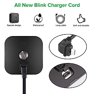 Zeshbit 3Pack Weatherproof Outdoor Power Adapter for Blink Outdoor (3rd Gen) & Blink XT / XT2, with 30ft/9m Long and Thin Charging Cable (NOT for Blink Outdoor 4) - Black