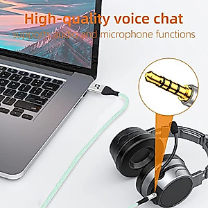 Muchfox USB to 3.5mm Audio Jack Adapter，6.6FT USB 3.0 to 3.5mm AUX Stereo Audio Cord，Compatibility with Laptop, Speaker, Support Windows，【Not Applicable to Charging and MP3, Truck, TV USB Ports 】