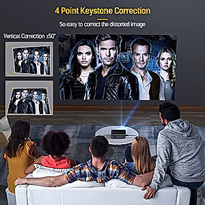 SMONET WiFi Bluetooth Native 1080P Mini Projector 4K Supported 9500L Movie Projector for Ourdoor Use Home Video LED Phone Projector Compatible with Phone TV Stick Laptops PC HDMI VGA USB TF DVD