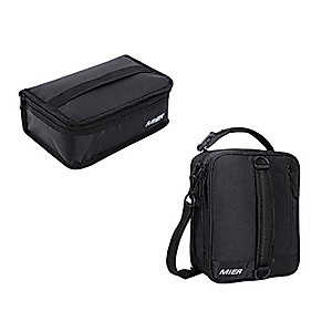 MIER Insulated Lunch Box Bag Expandable Lunch Pack for Men, Women, Kids, Black