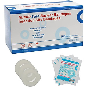 Inject-Safe Adhesive Barrier Strip, 1-3/8 Inch Diameter Film/Foam Round White Sterile, 8-6432700001-9 - Box of 100