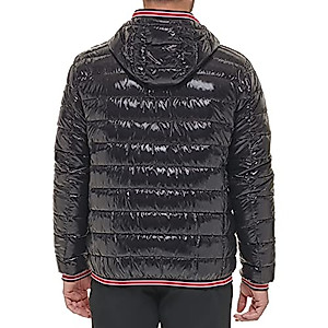 Calvin Klein Men's Hooded Super Shine Puffer Jacket, Black, X-Large