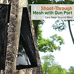 SereneLife Two Person Hunting Blind - Water Resistant Durashell Plus Hunting Ground Blind Tent Pop Up Blinds for Hunting w/Shadow Guard, Polyester Fabric, Includes Carry Bag/Tie-Down Cords - SLHT49