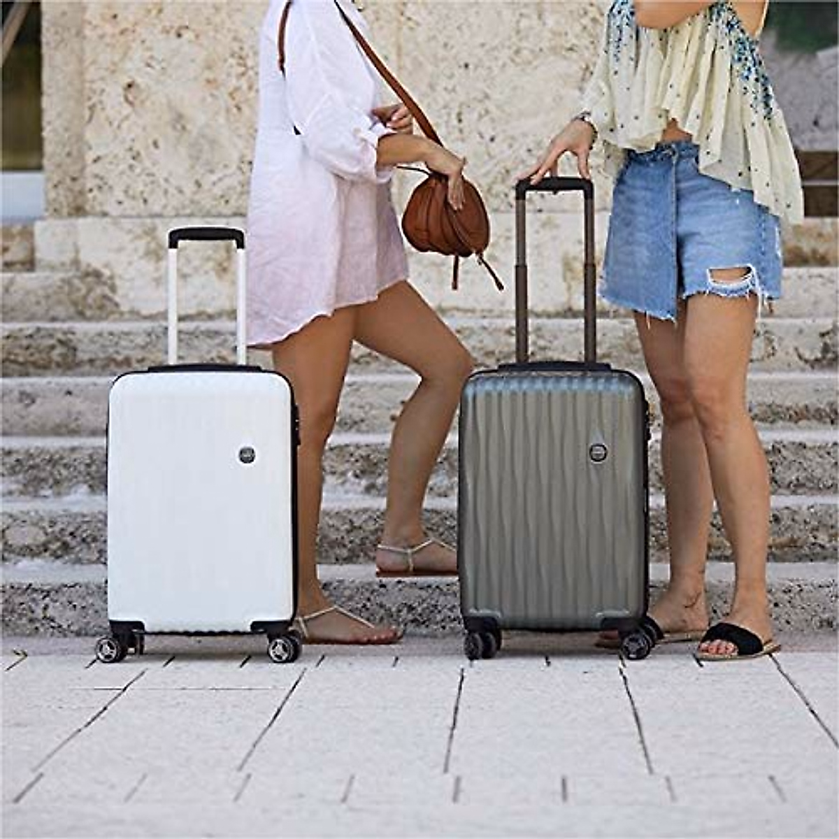 SwissGear 7272 Energie Hardside Luggage Carry-On Luggage With Spinner Wheels & TSA Lock, Olive, 19”, Gunmetal