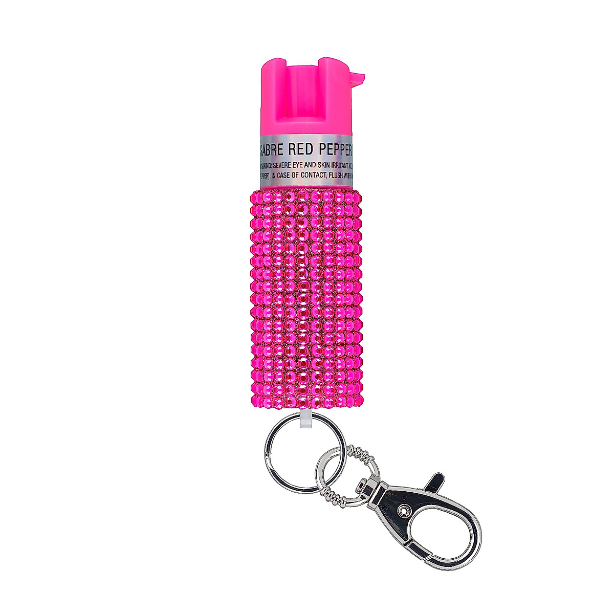 SABRE Jeweled Pepper Spray, Maximum Strength, Fashionable Monochromatic Design, Quick and Easy Access Snap-Clip for Secure Attachment, Protect Against Multiple Threats with up to 10 second spray time