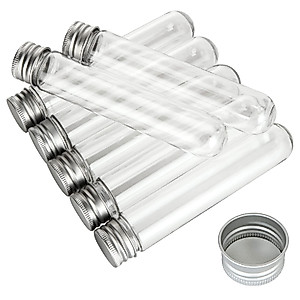 50 Pack 85ML Plastic Tubes with Caps, 150x30mm Plastic Clear Test Tubes for Sample, Scientific Experiments, Party, Candy Storage