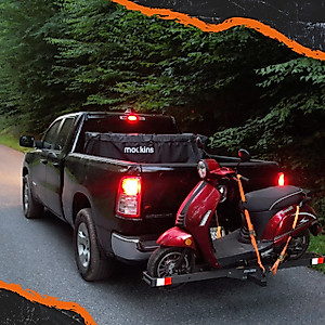 Mockins 16 Cu.Ft. Trailer Hitch Cargo Carrier Bag | 58"x20"x24" Abrasion-Resistant Vinyl Waterproof Cargo Bag for Hitch Carrier | All-Weather Truck Bed Storage Set w/Straps, Bag Lock, & Carry Bag