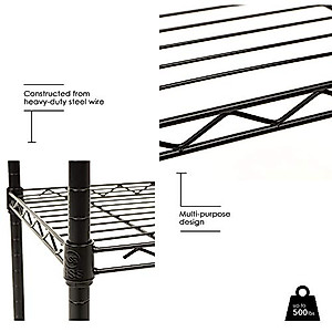 14x36x54 Inch 4-Shelf Storage Shelves Heavy Duty Shelving Unit for Kitchen Metal Shelves Garage Organizer Wire Rack Shelving Storage Unit Shelf Adjustable Utility NSF Certification Commercial