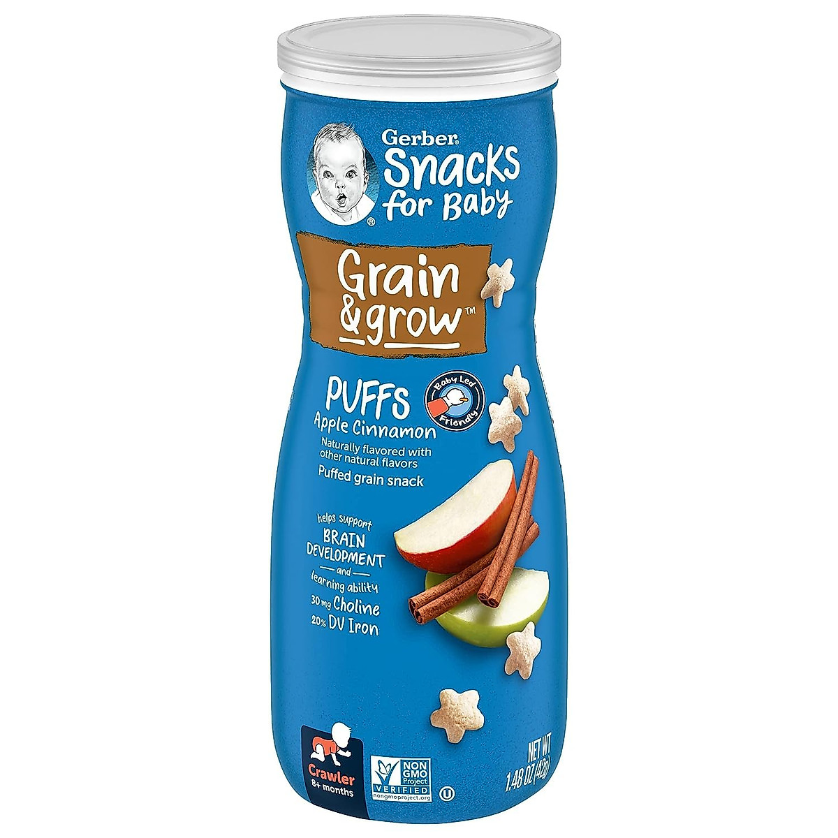 Gerber Graduates Puffs Cereal Snack Apple Cinnamon, 1.48 Oz