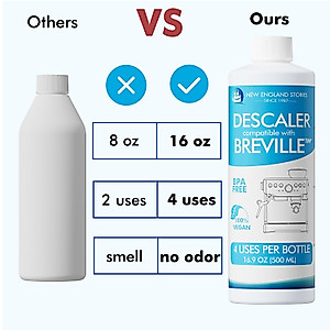 8 Uses Breville Compatible Descaling Solution, 2 Years Descaler Kit Come with 8 Cleaning Tablets, Maintenance Kit Specially Designed to Clean Breville Machines (4 Use Each Bottle, 2 Bottles)