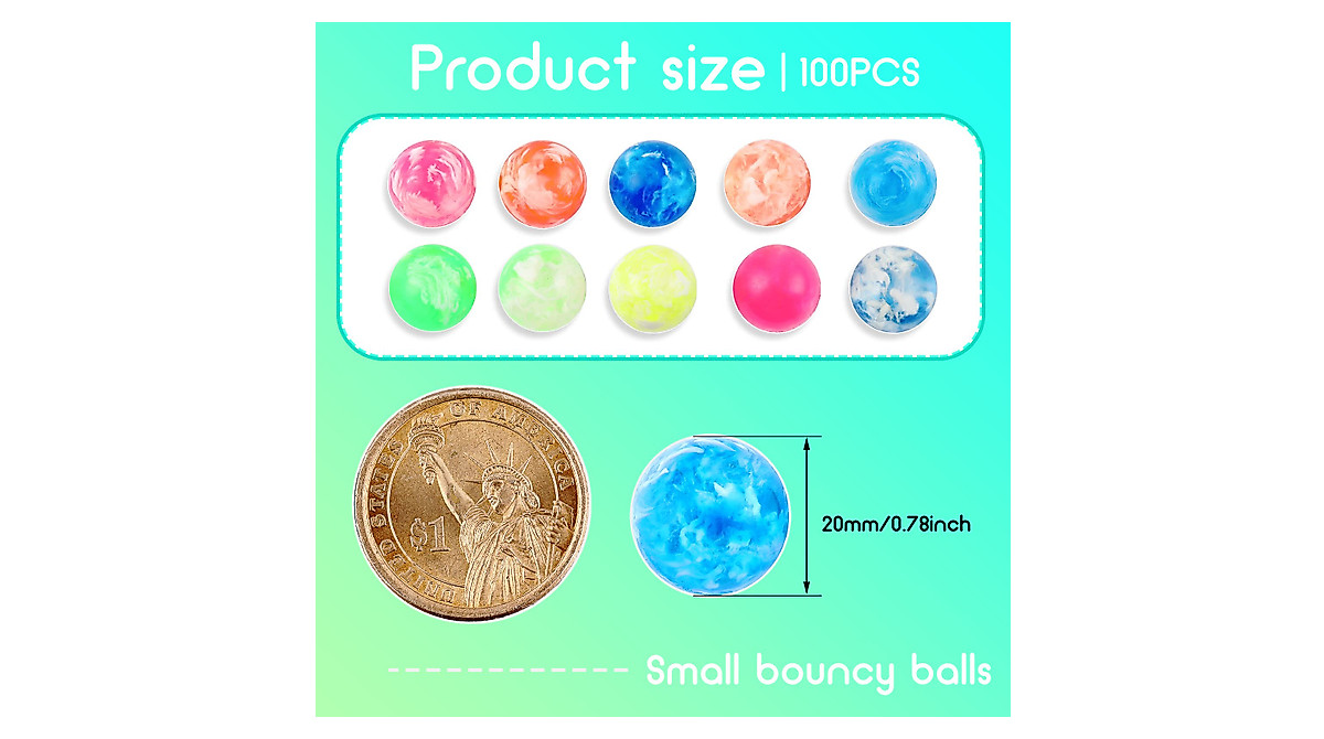 Sumind 100 Pcs Mini Bouncy Balls for Endless Fun