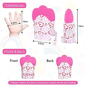 2Pack Silicone Teething Mitt, Soothing Infant Teething Mitten Pain Relief, Prevent Scratches Glove, Safe Silicone Teething Toys for 0-12 Months