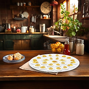 HIC Porcelain Deviled Egg Dish, 13-inch