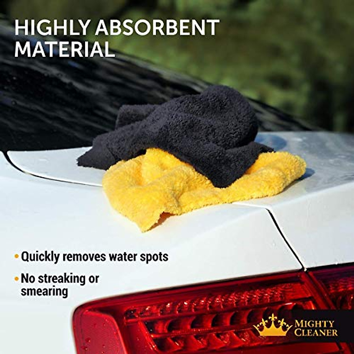 Edgeless Microfiber Towels for Cars – 6 Pk - 12”x12” Сar Detailing Towels – Reusable Car Wash Towels – Best for Scratch-Free Car Interior Cleaning