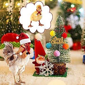 24 PCS Christmas Pet Chicken Hat with Adjustable Chin Strap，Mini Red Santa Hat and Scarf Pet Rabbit Hats with Scarf for Hamster Guinea Pig Chinchilla Hedgehog Lizard Bearded Dragon Xmas.